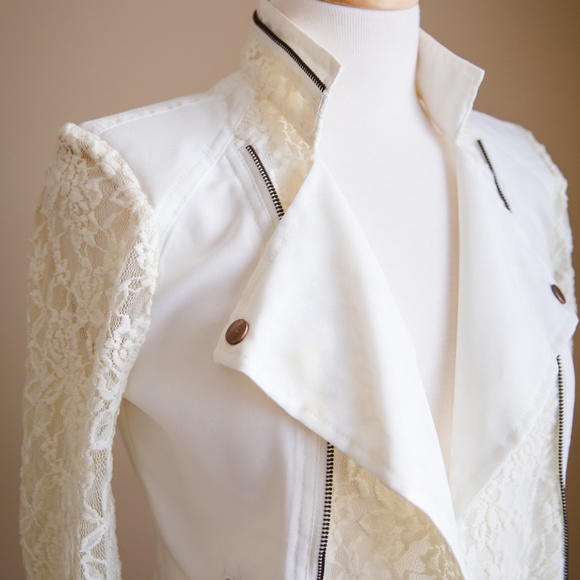Red Snap | Jackets & Coats | Red Snap White Lace Jacket | Poshmark